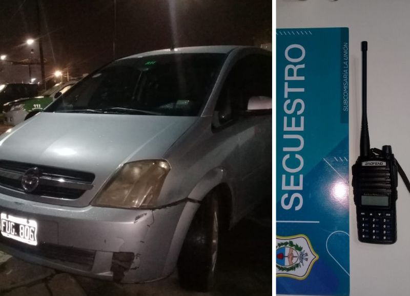 Haciendo cosas raras para gente normal: lo detuvieron en un auto robado y consigo llevaba un handy